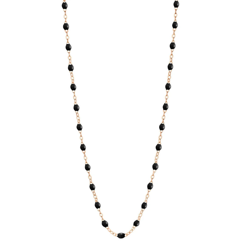 Collier Gigi Clozeau Classique Gigi Or Rose et Perles Noir | Maison...