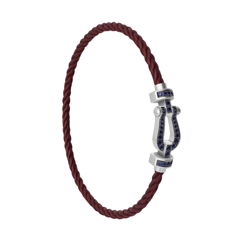 Bracelet Fred Force 10 Moyen Modèle Or Blanc et Saphirs Bleus | Ver...