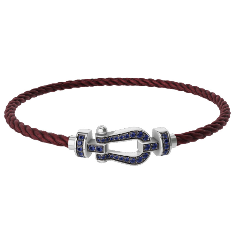 Bracelet Fred Force 10 Moyen Modèle Or Blanc et Saphirs Bleus | Ver...
